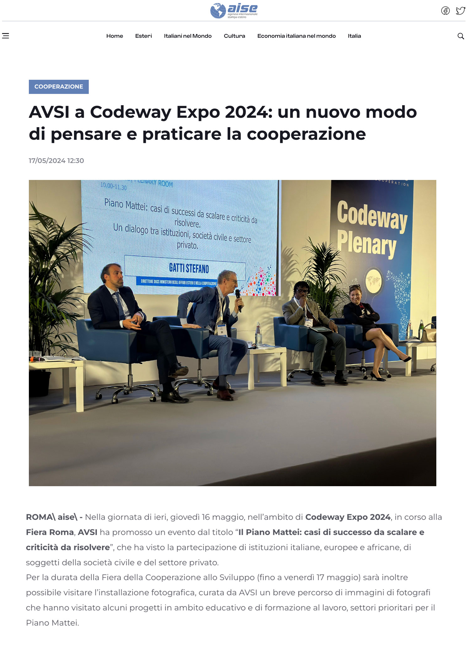 Aise - AVSI a Codeway Expo 2024: un nuovo modo di pensare e praticare la cooperazione - CodewayExpo