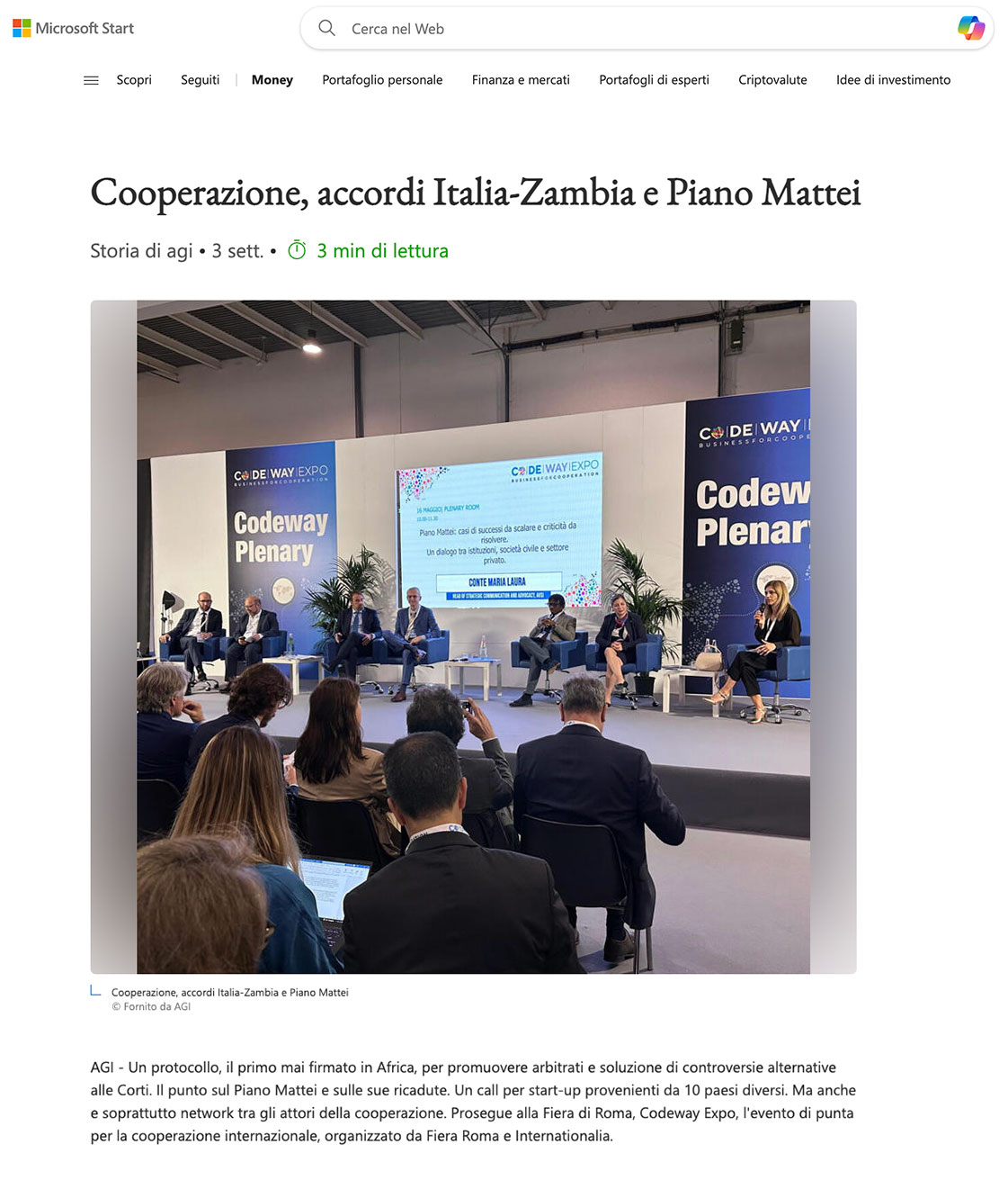 Msn Italia - Cooperazione, accordi Italia-Zambia e Piano Mattei ...
