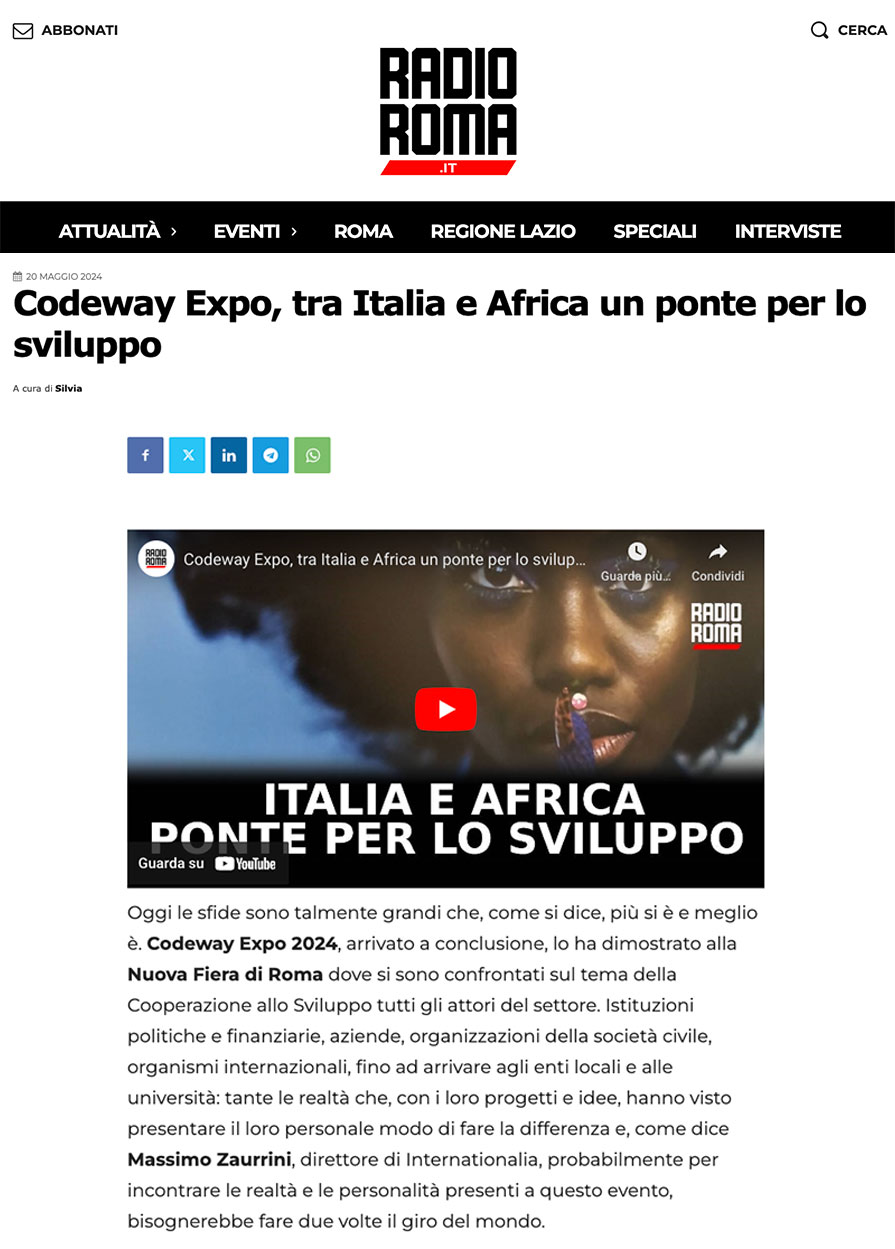 Radio Roma - Codeway Expo, tra Italia e Africa un ponte per lo sviluppo ...